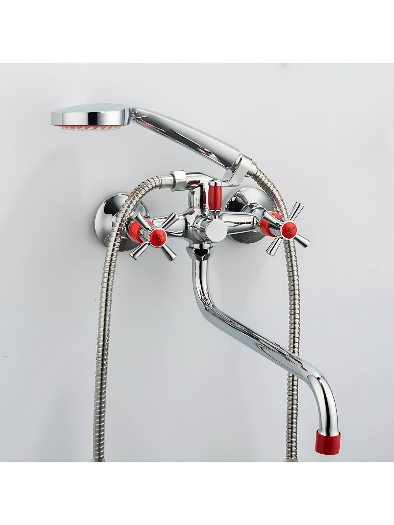 Смеситель для ванны с душем с длинным изливом, кран в ванную, Frud