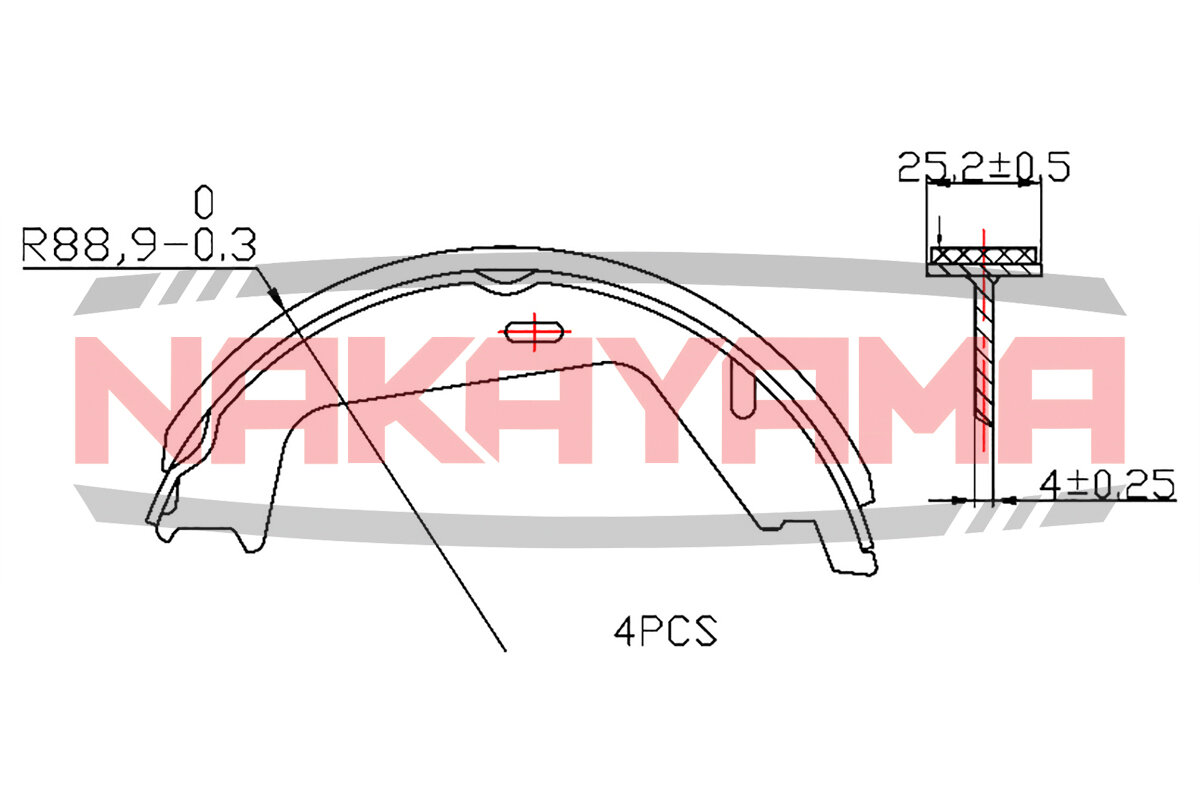 Колодки тормозные барабанные задние VOLVO S60, S80