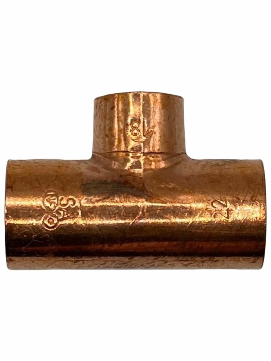 Тройник медный переходной под пайку 22х18х22мм SANHA (арт.15130221822)