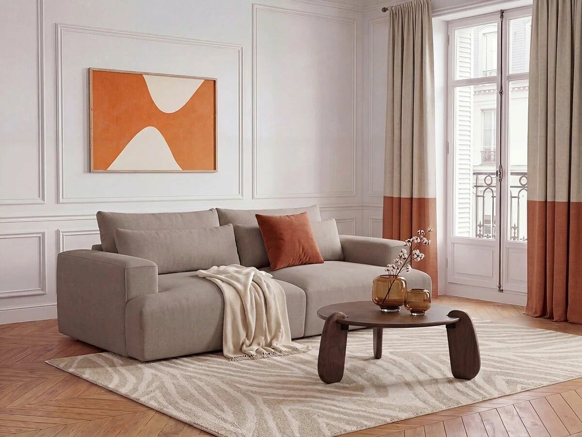 3-местный прямой диван с глубоким сиденьем TWINY