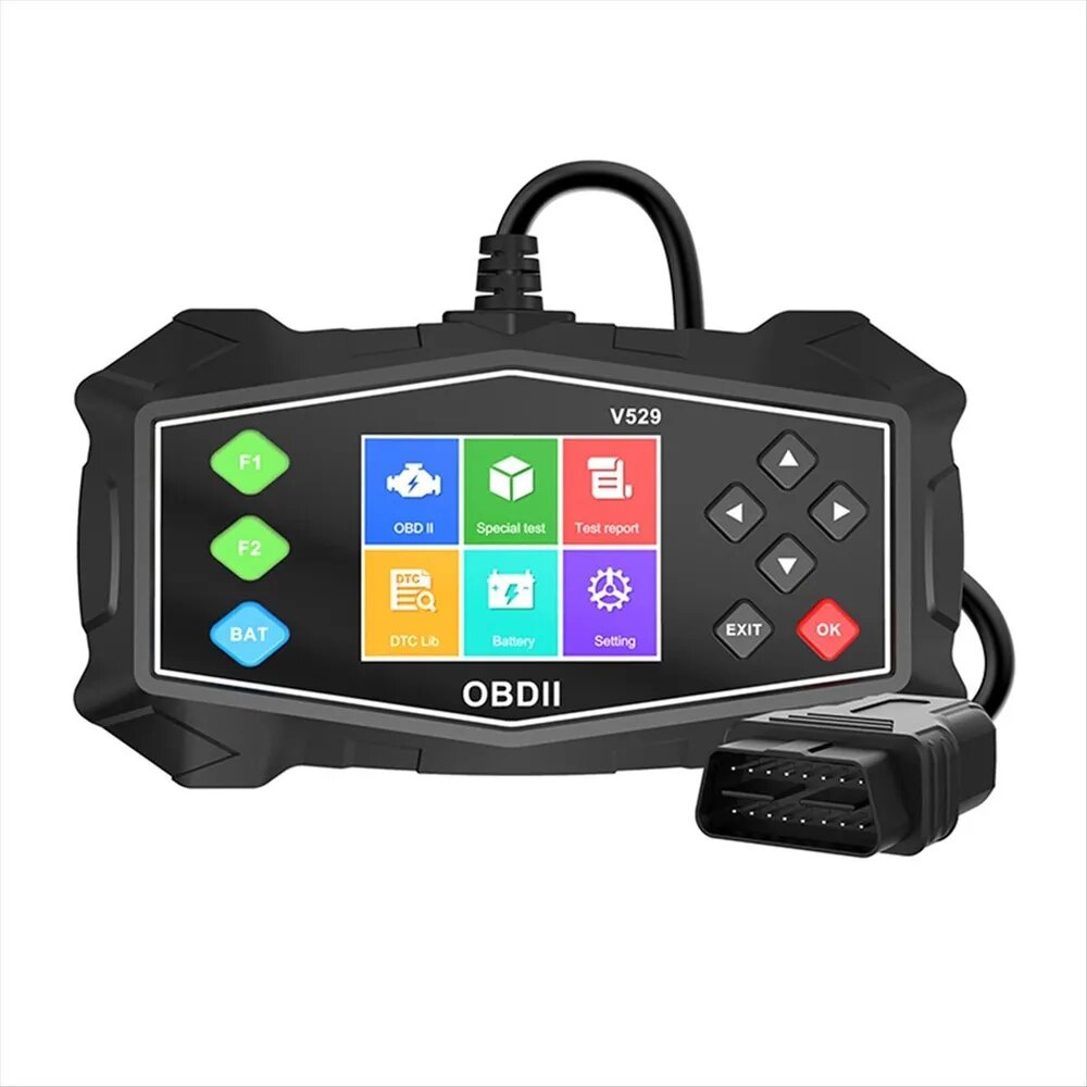 Автомобильный сканер V529 OBD2, 2,8" TFT дисплей, 12 языков, для легковых авто
