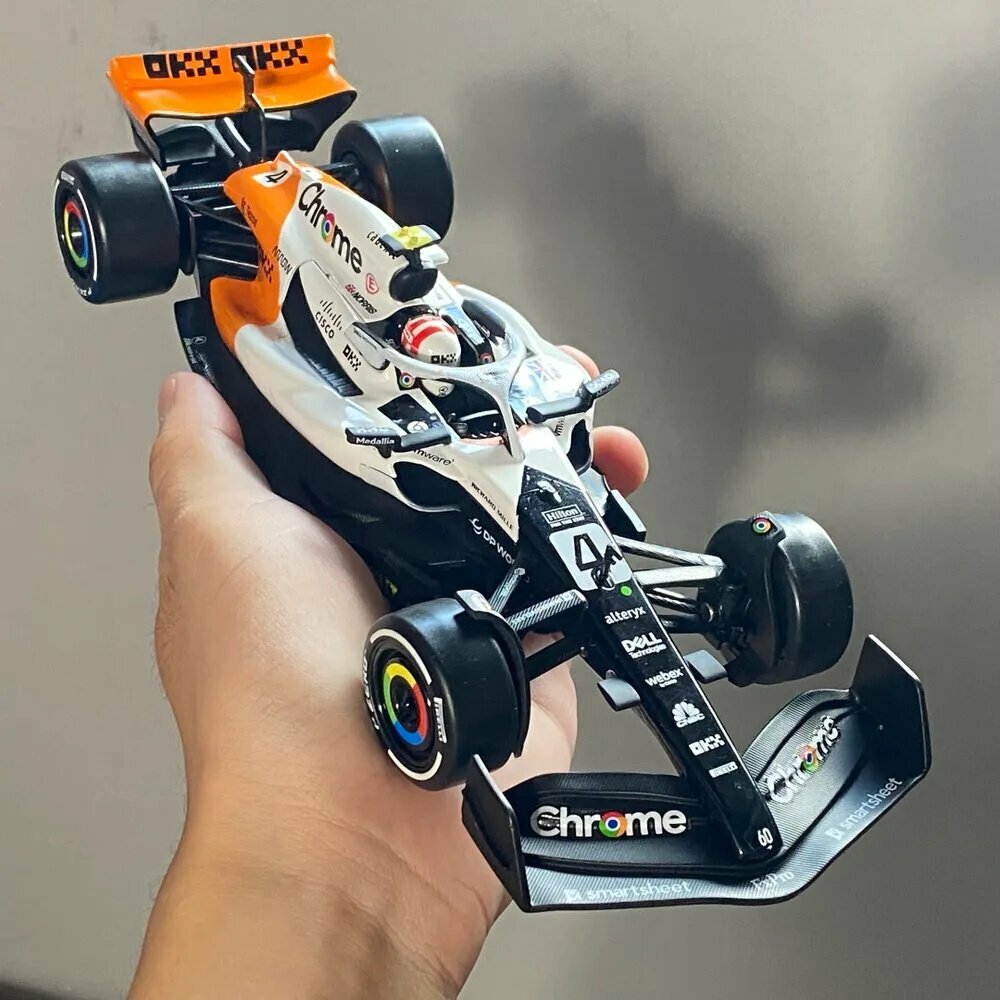 1:24 Mclaren MCL60 2023 F1 Team гоночная модель, металлическая модель, детские игрушки, подарок на день рождения, Гоночный автомобиль Формулы-1, MoroccoTournament