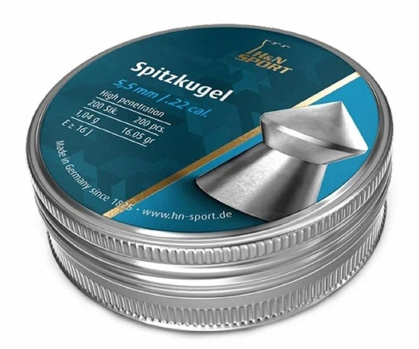 Пули H&N "Spitzkugel", для пневматического оружия калибра 5.5 мм, 1,04 г,200 шт.