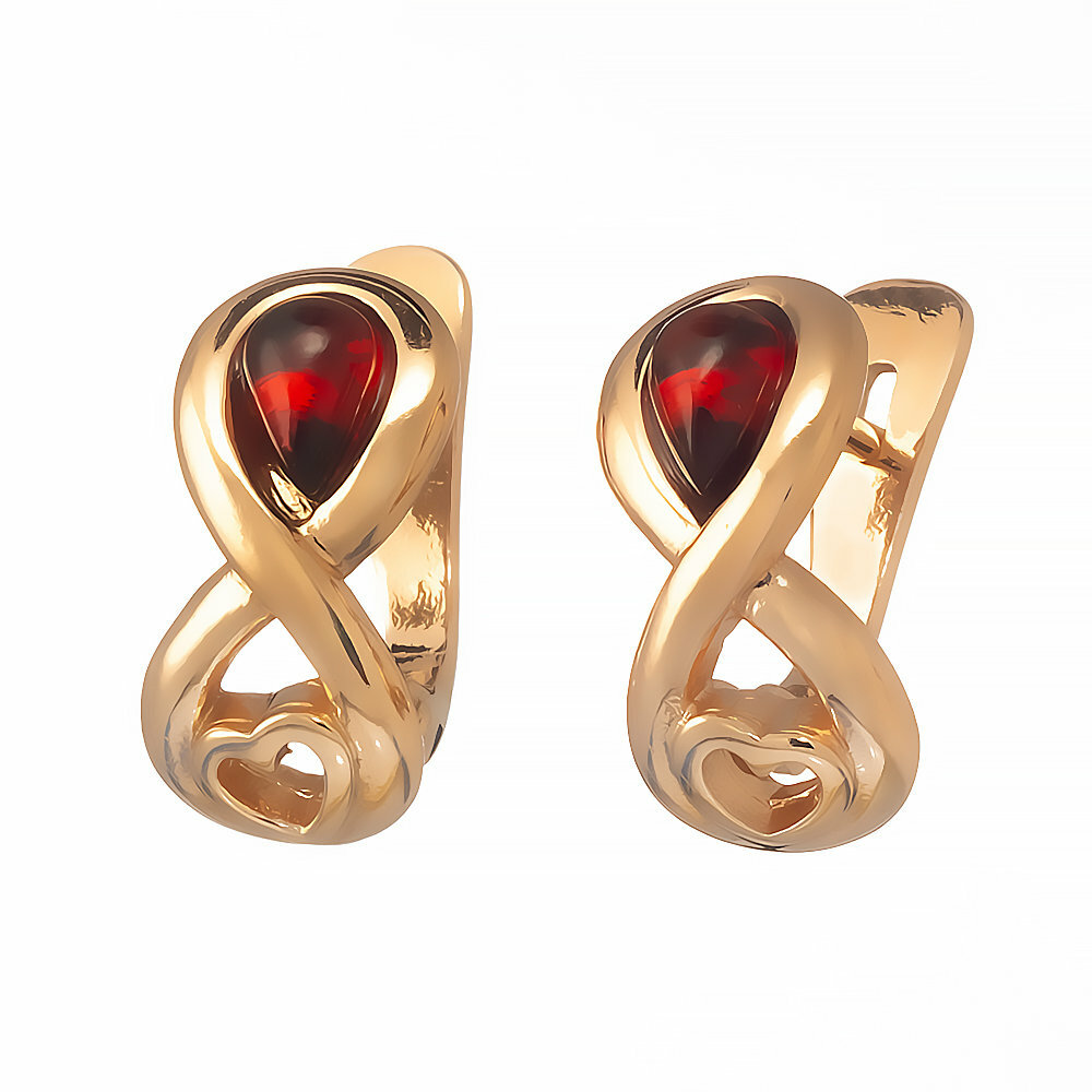 Серьги, серебро, 925 проба, янтарь