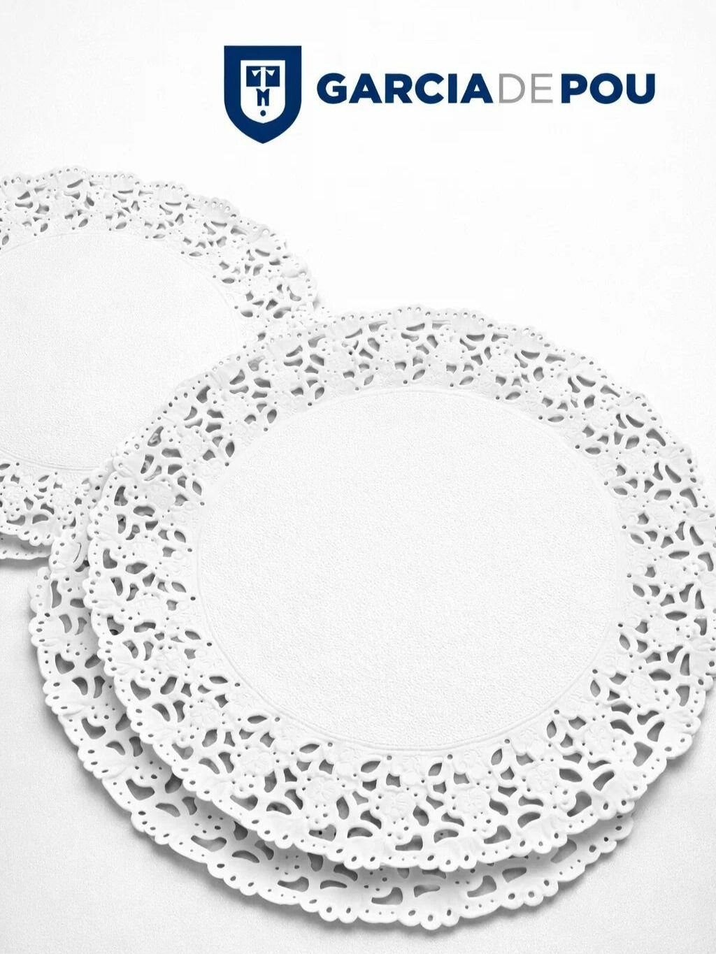 Салфетка одноразовая, подложка бумажная белая под чашку 14 см, 235 шт, Garcia de Pou. Испания