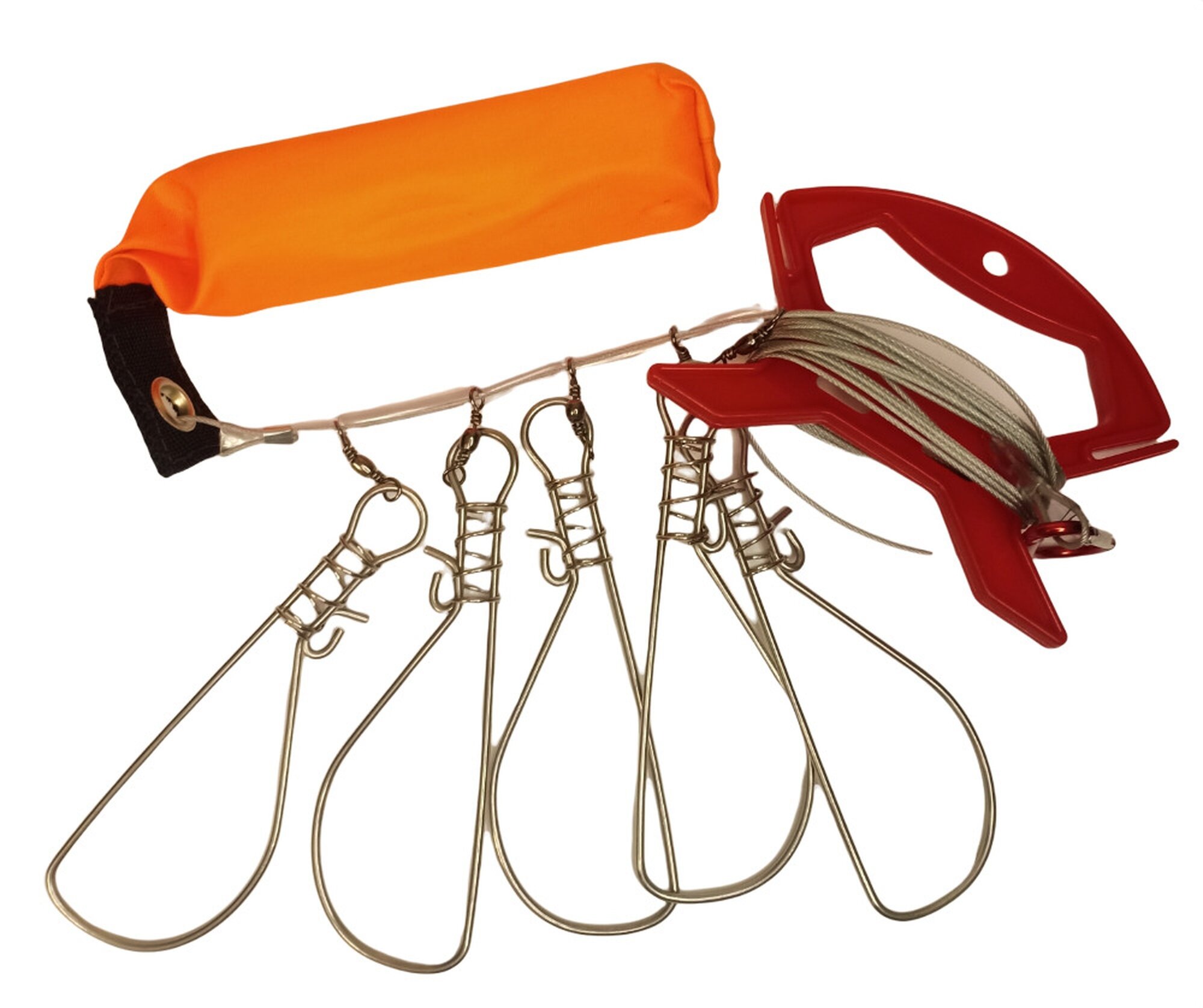 Кукан Jin Tai Fiive, нержавеющая сталь, 5 карабинов, 3 м, в чехле