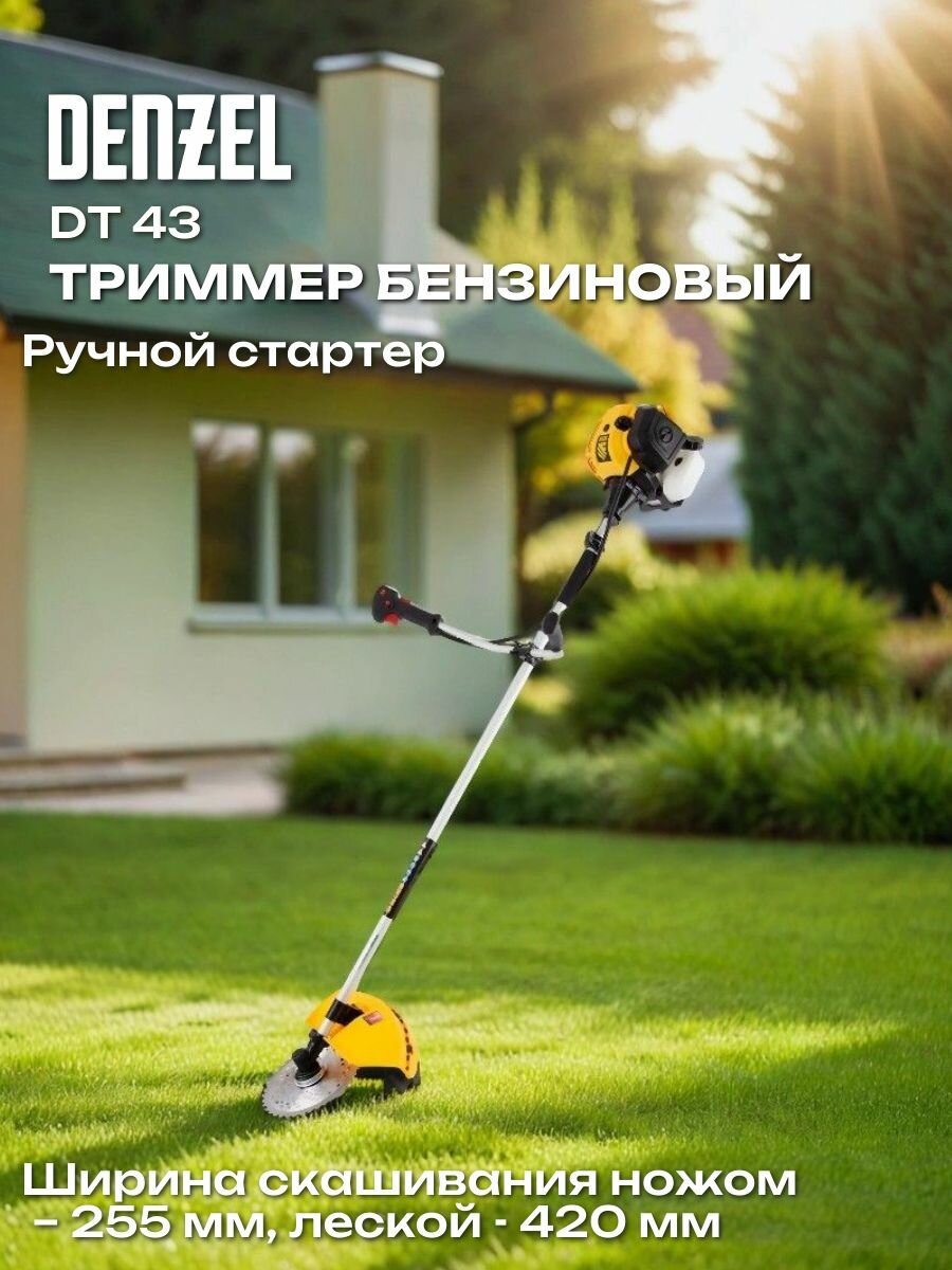 Триммер бензиновый Denzel DT 43 (2-коробки) Yellow