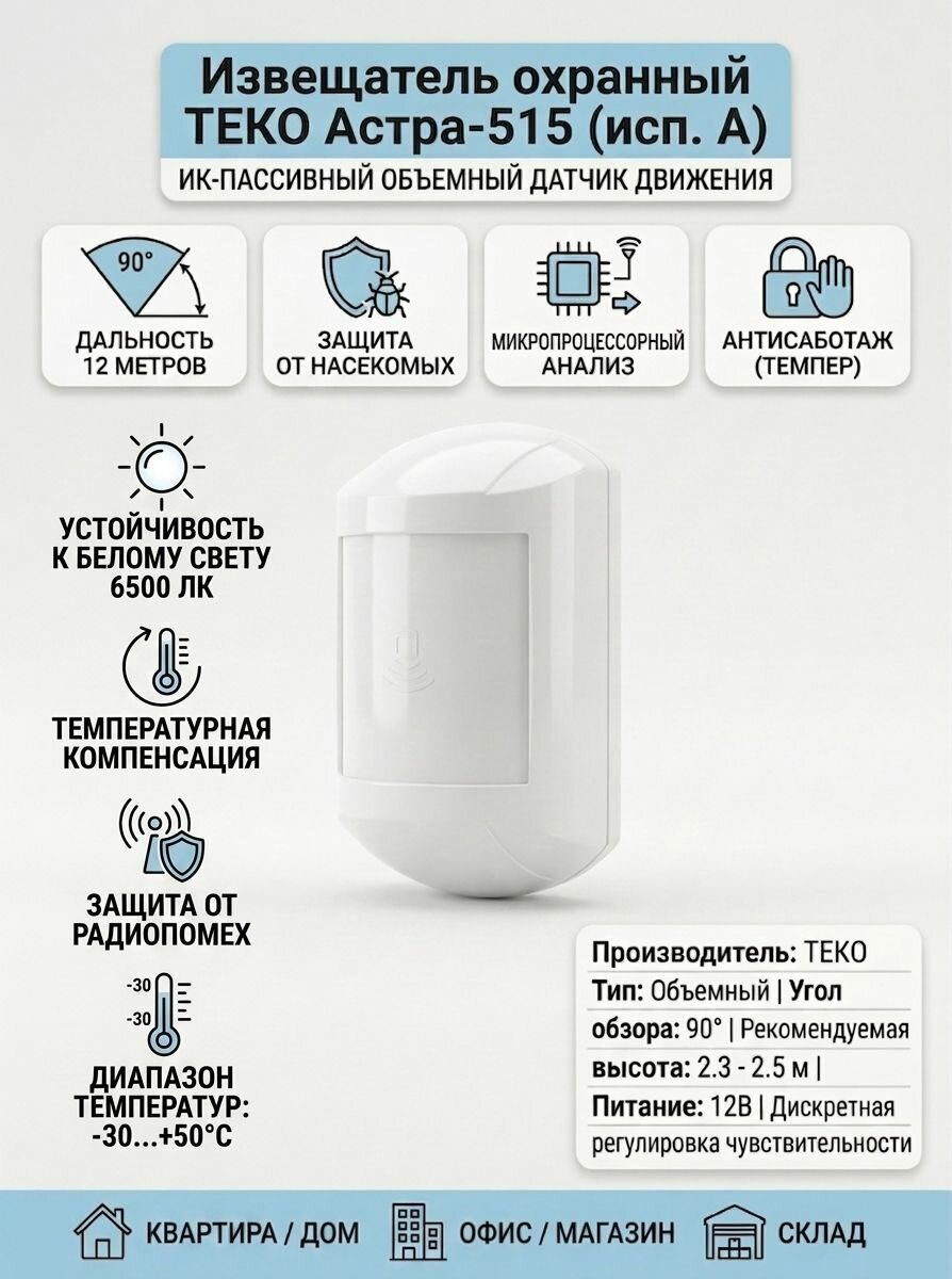 Астра-515 исп. А Извещатель охранный объемный теко