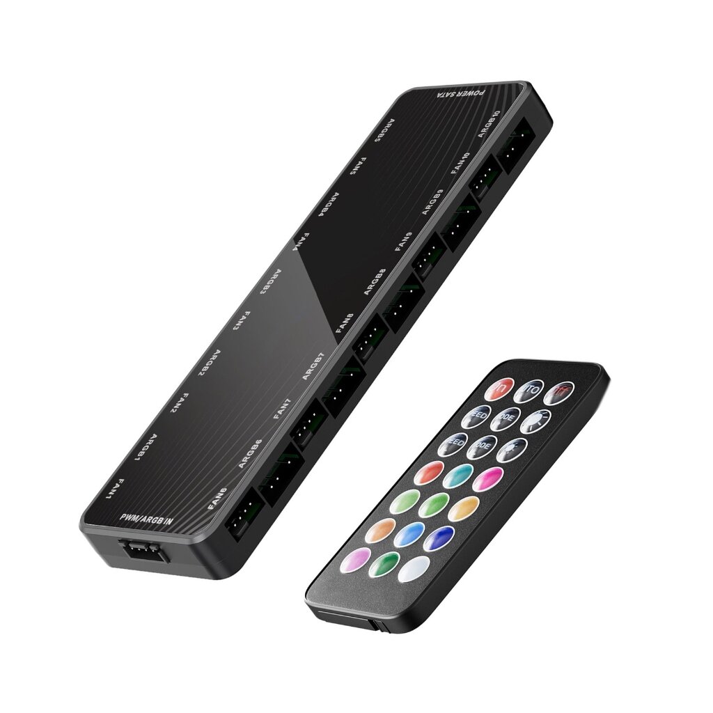 Настраиваемый контроллер вентилятора ПК 10 Port Argb Pwm Hub с удаленным для геймеров
