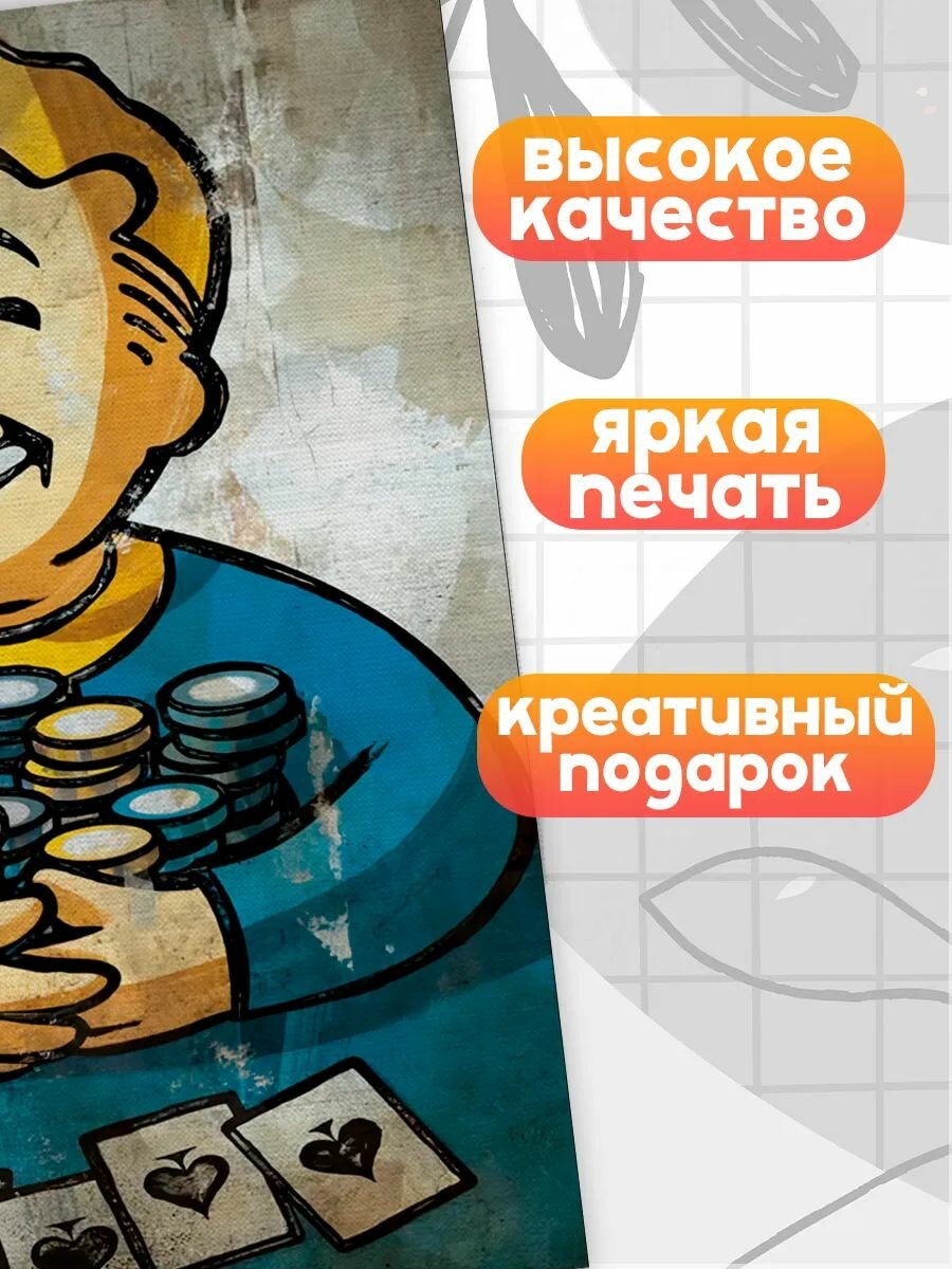 Картина на стену Fallout, на подрамнике, 1шт, 38х25 размер. — фото 1