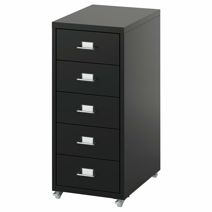 Комод на колесиках IKEA HELMER цвет черный, 28x65 см 706.250.23