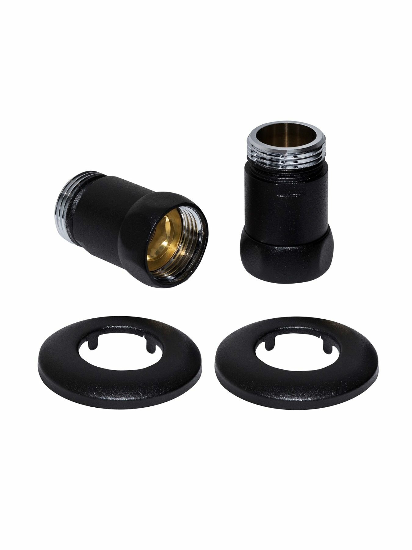 Соединение прямое для полотенцесушителя гайка/штуцер 1"х1" цвет черный пара