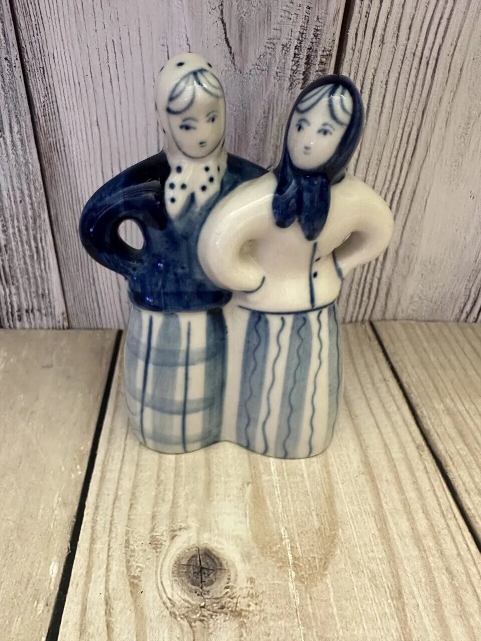 Cтатуэтка Танцы Гжель Фарфор винтажная Авторская шикарная