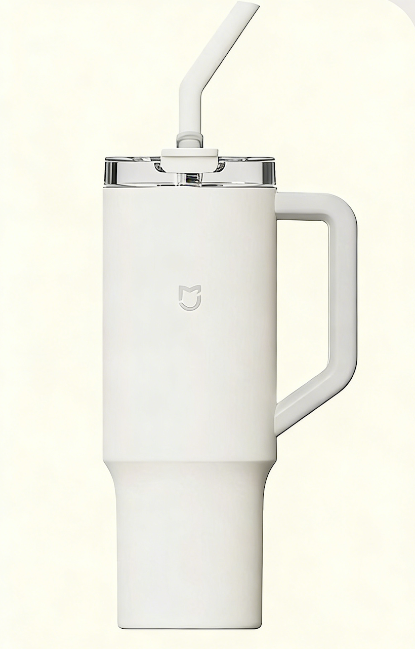 Термокружка Xiaomi Mi self-operated straw cup 1L (MJXGB01RM) (белый)