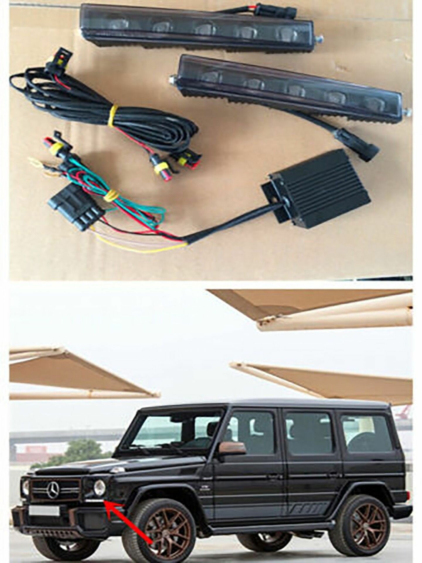 2 шт. W463 светодиодные дневные переносные фары DRL для Mercedes Benz G-класса G500 G550 G65/G63AMG-kailing-3.30-FC