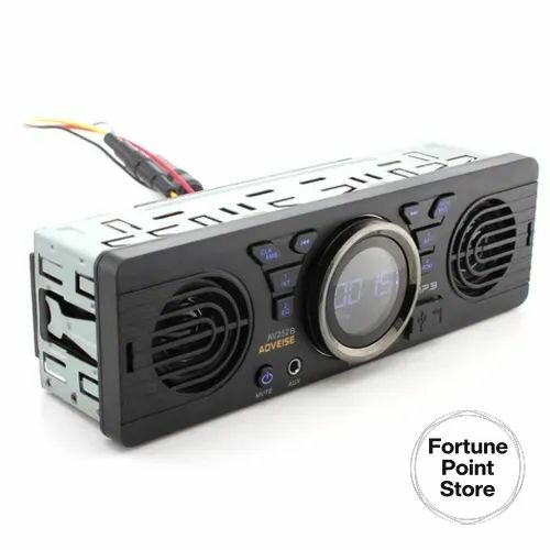 Автомагнитола MP3 с Bluetooth и функцией звонков, USB зарядка, AUX, TF-карта, FM 87,5–108 МГц, размер 178×58 мм