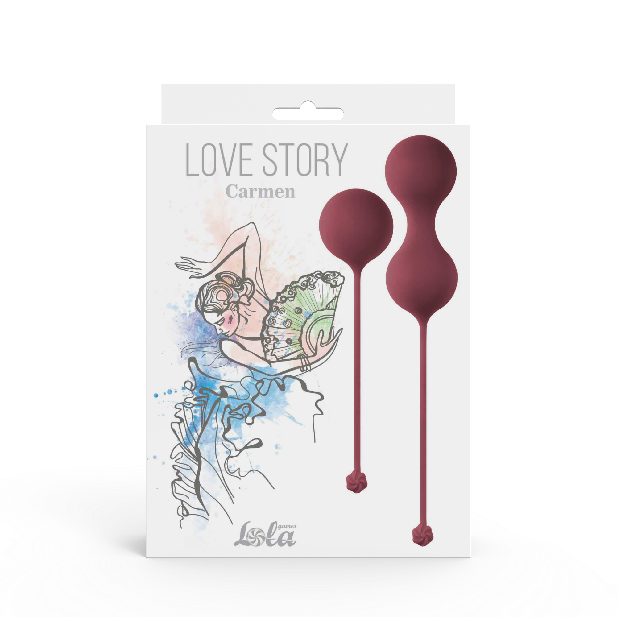 Набор вагинальных шариков Love Story "Carmen Wine Red", красный силикон, водонепроницаемый, тренировка интимных мышц