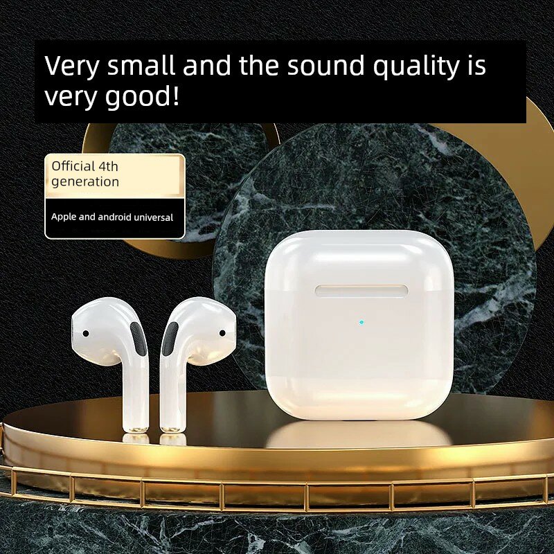 Беспроводные наушники Bluetooth Pro 4 поколения True Wireless стерео наушники для iPhone и Android, вкладыш, белый,