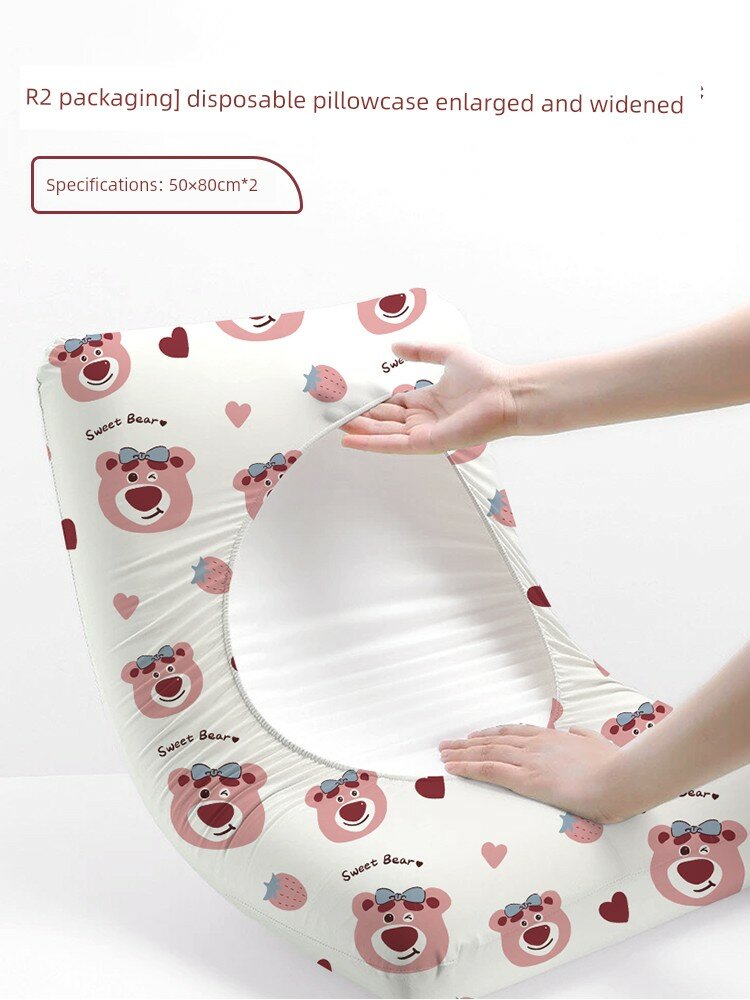 Набор эластичных наволочек A-класса (4 шт.), розовый медведь, для защиты волос от жира и пота