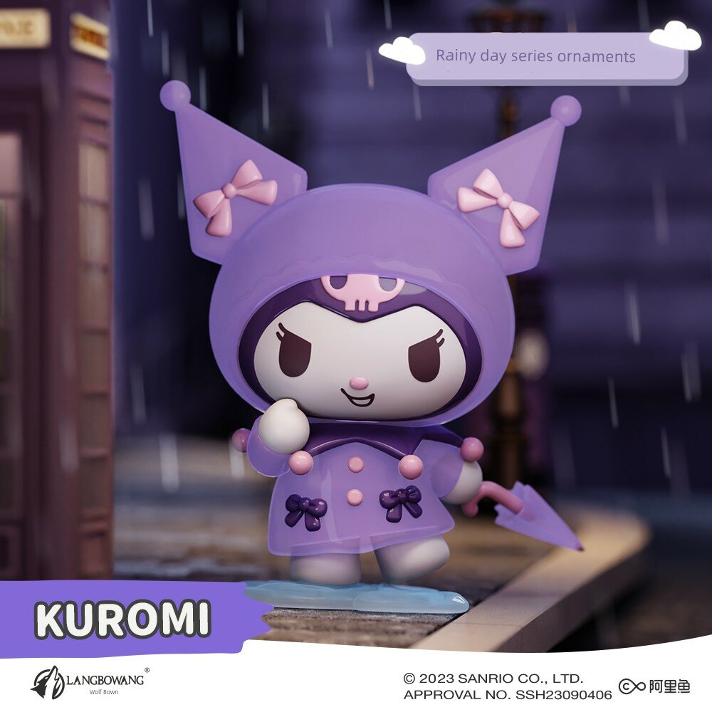 [Official Sanrio] Rainy Day Series Cute Kuromi Pompompurin Girls' Cute and Creative Room Decorations Куроми