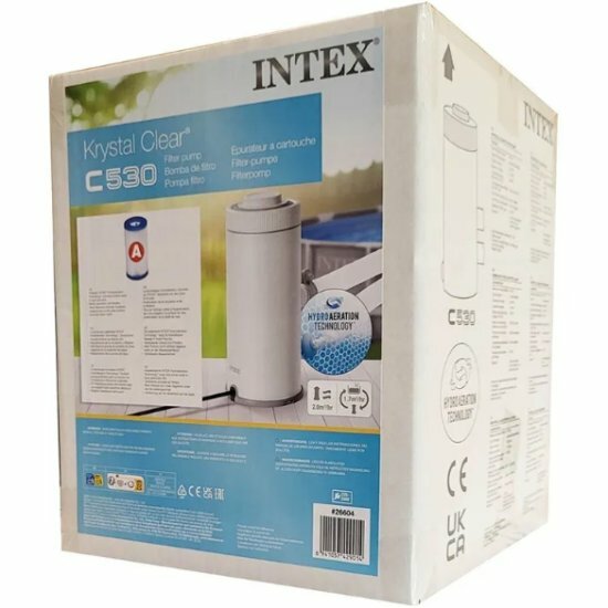 Картриджный фильтр-насос Intex C530, 2006л/ч, картридж А, для бассейнов от 366 до 457 см