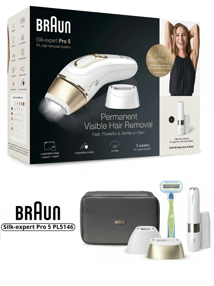 Фотоэпилятор Braun "Silk-expert" Pro 5 , технология SensoAdapt, три режима, 10 уровней
