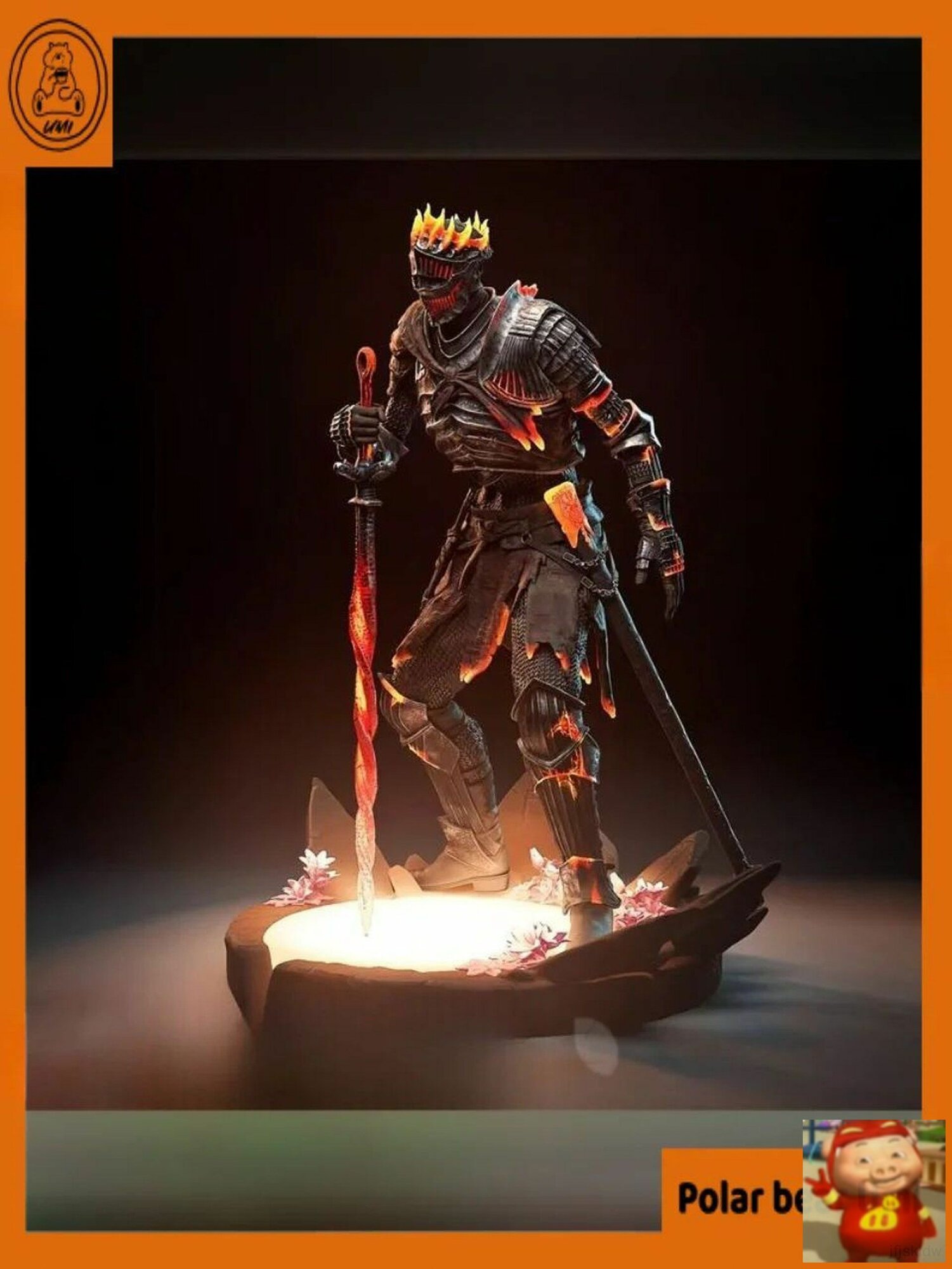 Коллекционная фигурка Dark Souls 3: Душа Пепла / Статуэтка Soul of Cinder, сувенир из игры Дарк Соулс18 см