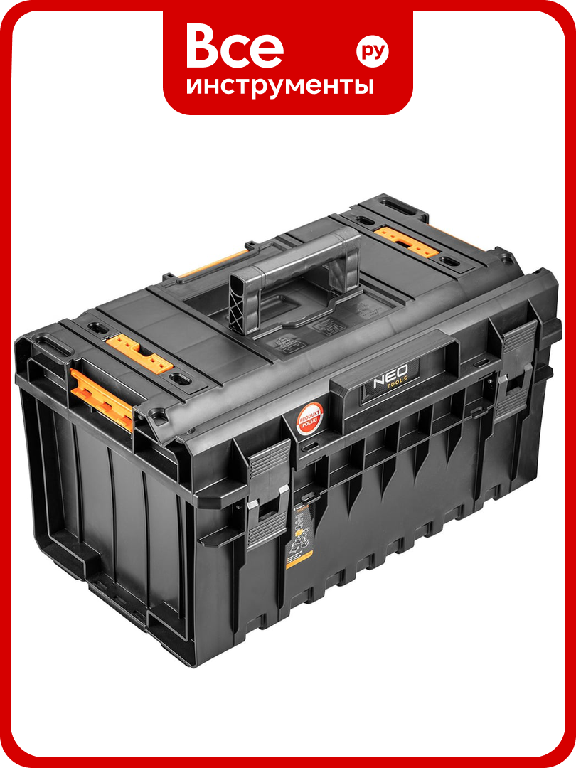 Модульный ящик NEO Tools 350 84-256 для хранения ручного инструмента из пластика, черный, для рабочего места