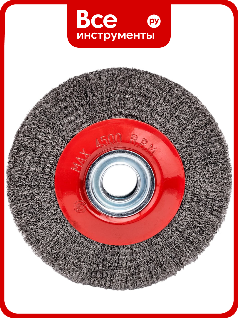 Щетка кольцевая INTERTOOL BT-6200, волнистая проволока, 200x32 мм