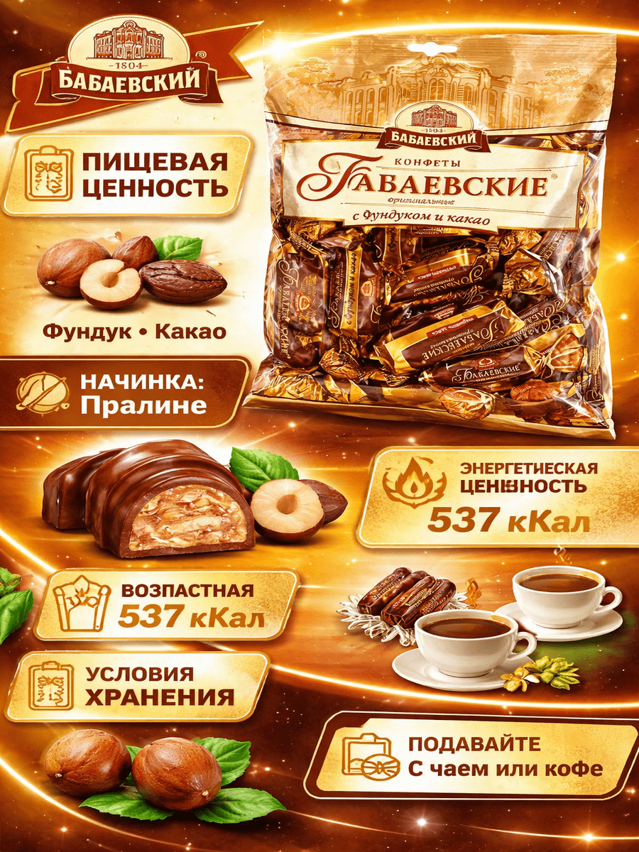 Конфеты Бабаевский Бабаевские шоколадные оригинальные, 200г