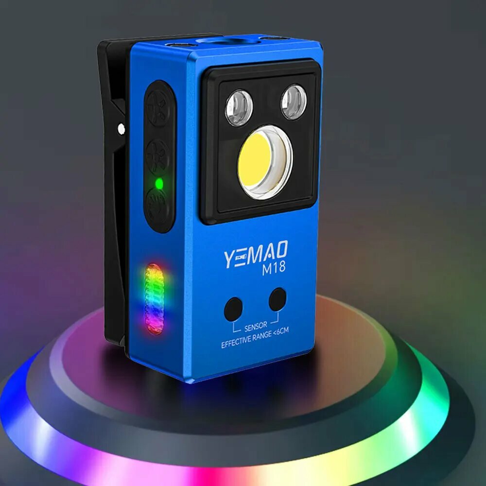 Мини фонарик-брелок с магнитом YEMAO YM-M18, IPX4, синий