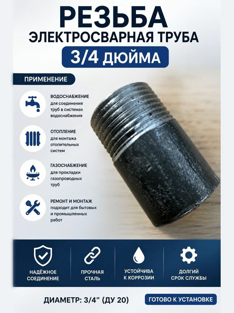 Резьба 3/4 дюйма из электросварной трубы 43 мм