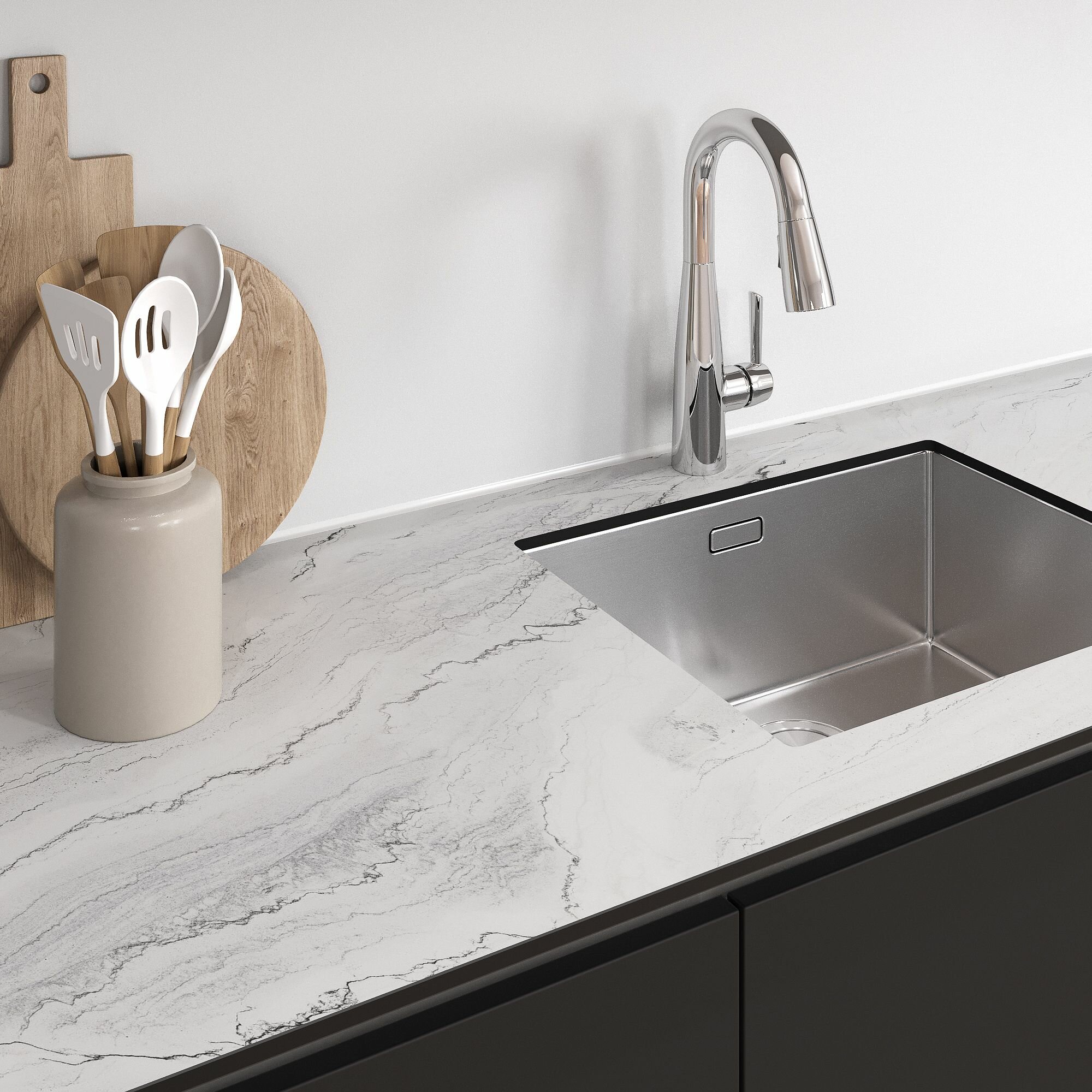 Столешница для кухни HPL Compact Azurita White 1200х800 мм, Slotex