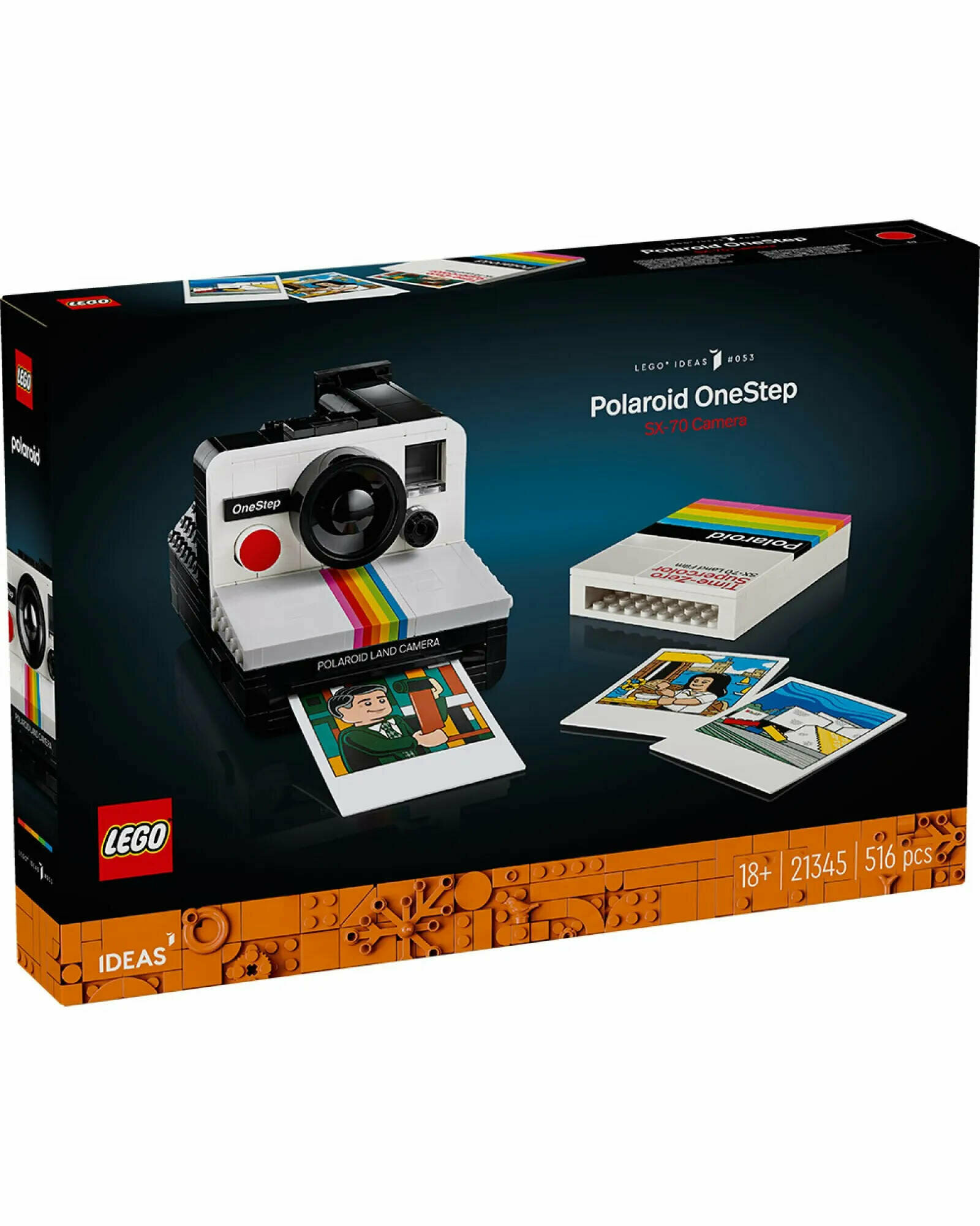 Набор LEGO 21345 Фотоаппарат Polaroid, 516 деталей, от 18 лет, 2024 год