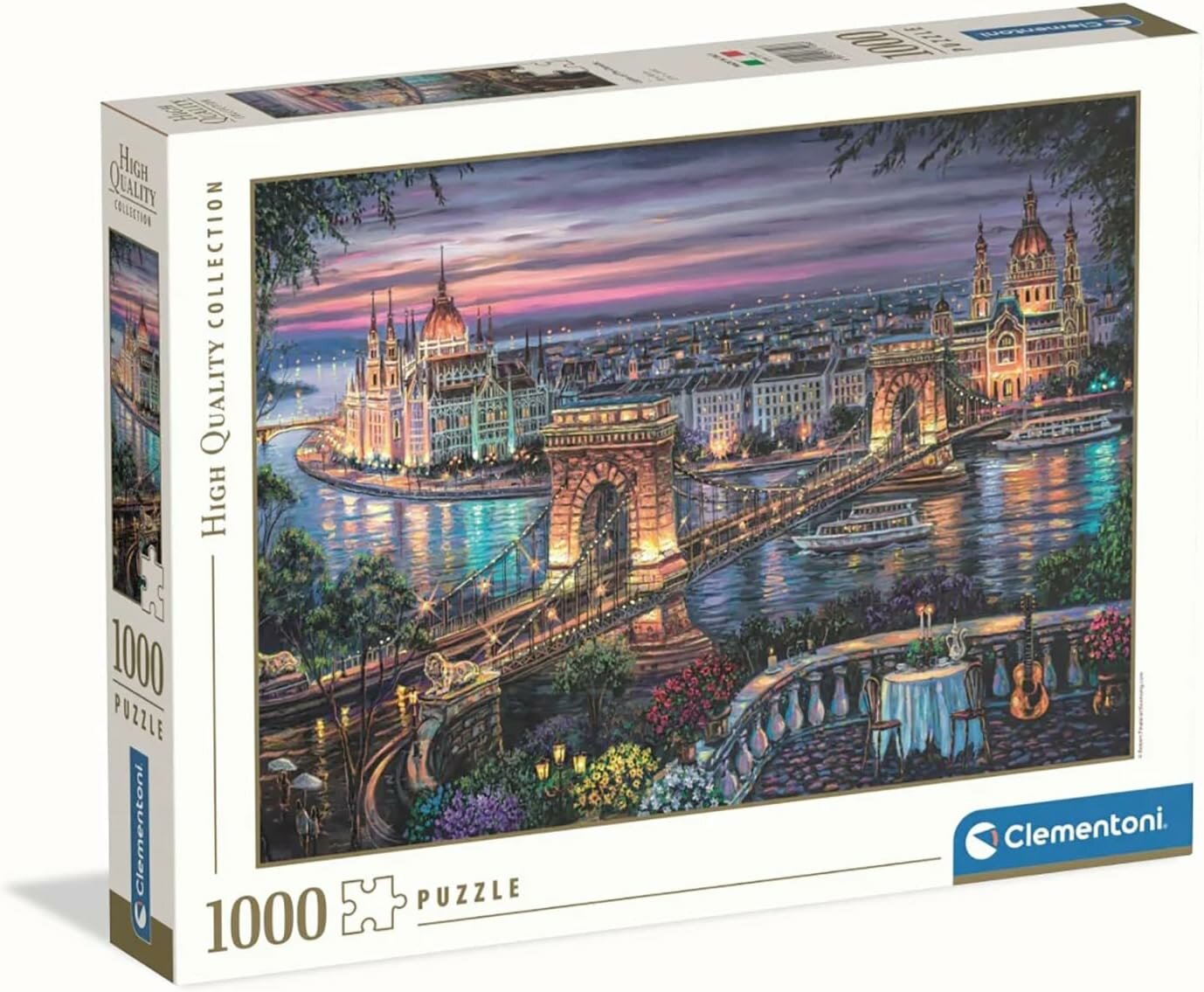 Пазл для взрослых Clementoni 1000 деталей, элементов: Огни Дуная
