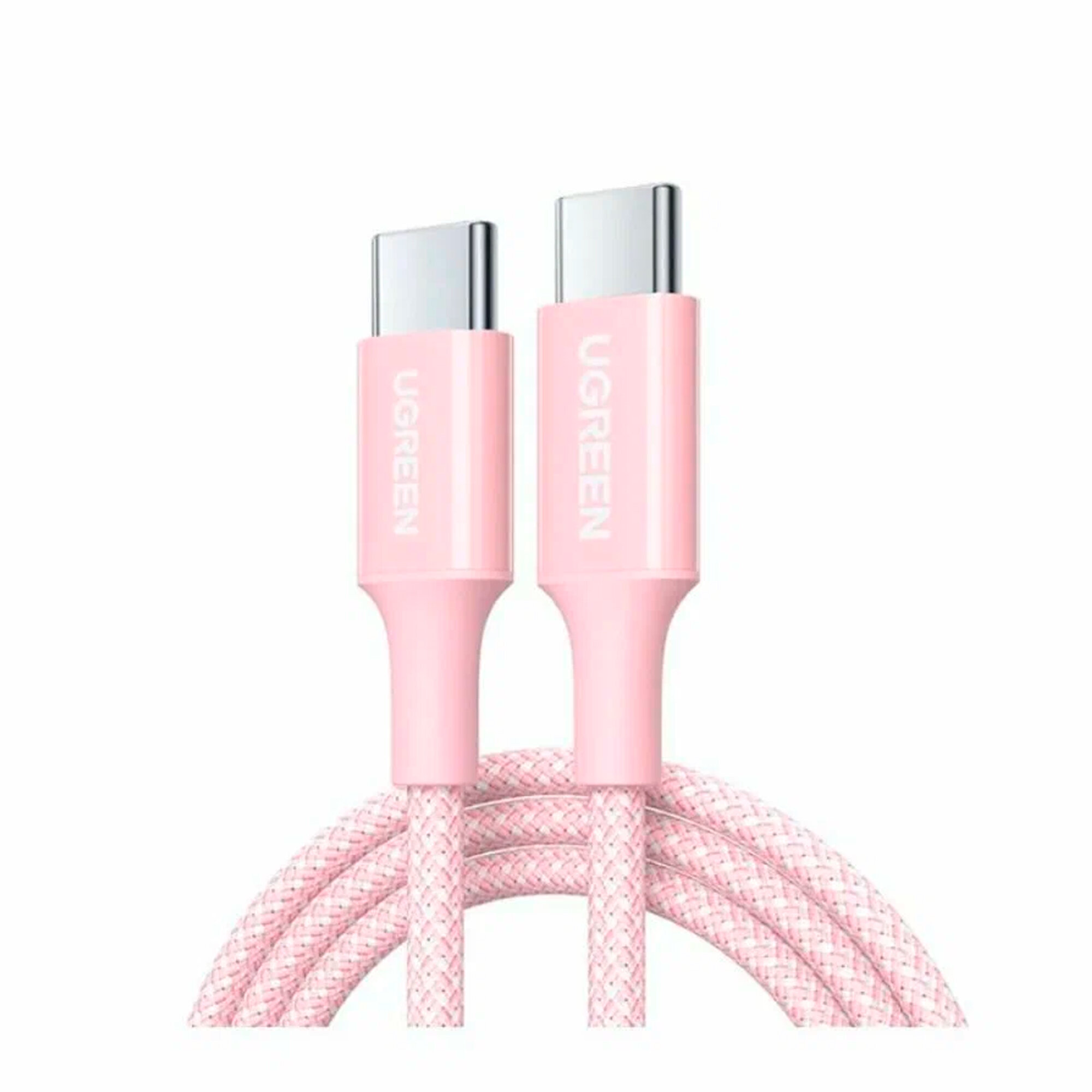 USB кабель Ugreen L502 100W PD Fast Charging Braided Cable 5A Max pink type-c/type-c 1.0m