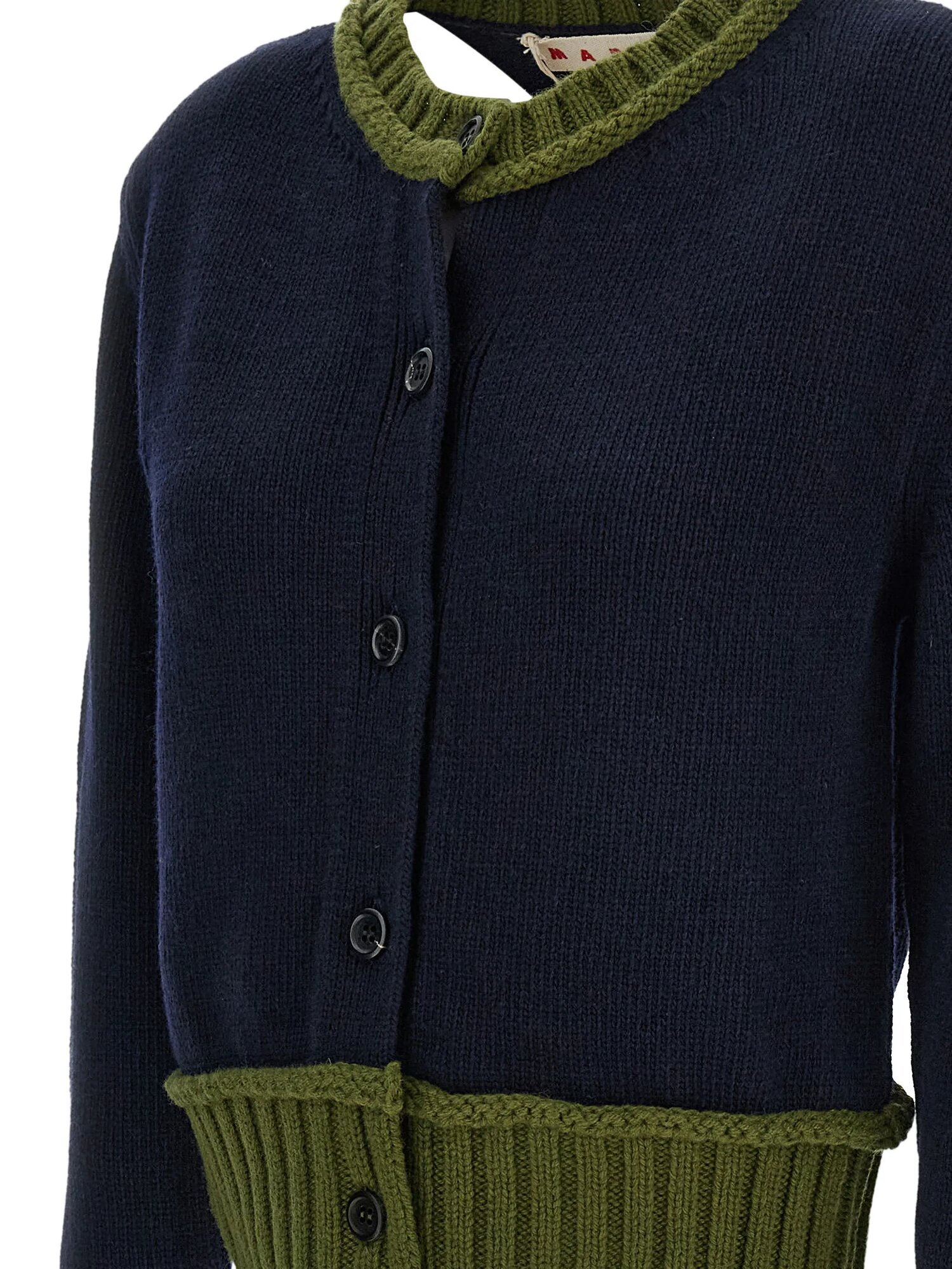 Кардиган Marni Color-block cropped cardigan, размер 40, blue — фото 1