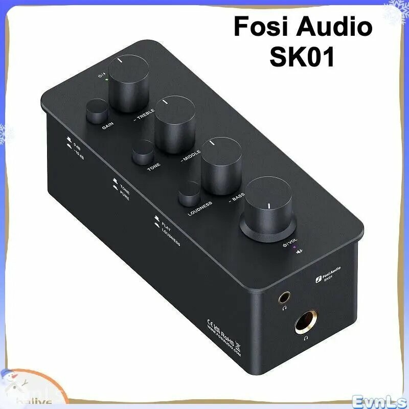 Fosi Audio SK01 Настольный портативный усилитель для наушников с разъемами 3,5 мм и 6,35 мм