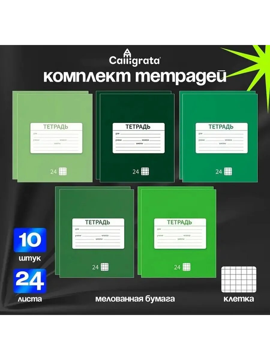 Универсальный комплект школьных тетрадей из 10 шт.