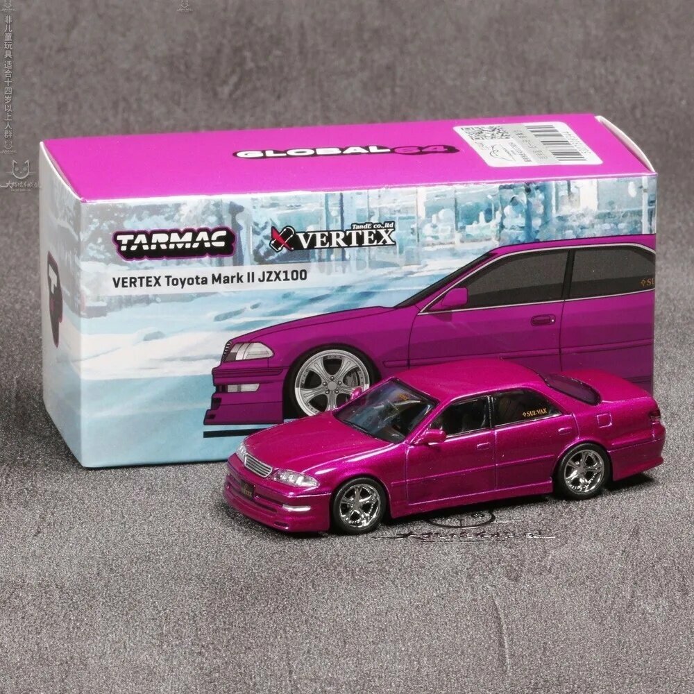 Эксклюзивная игрушка 1:64, модель Toyota Mark II JZX100 VERTEX, выполнена в детализированном миниатюрном формате из литого металла