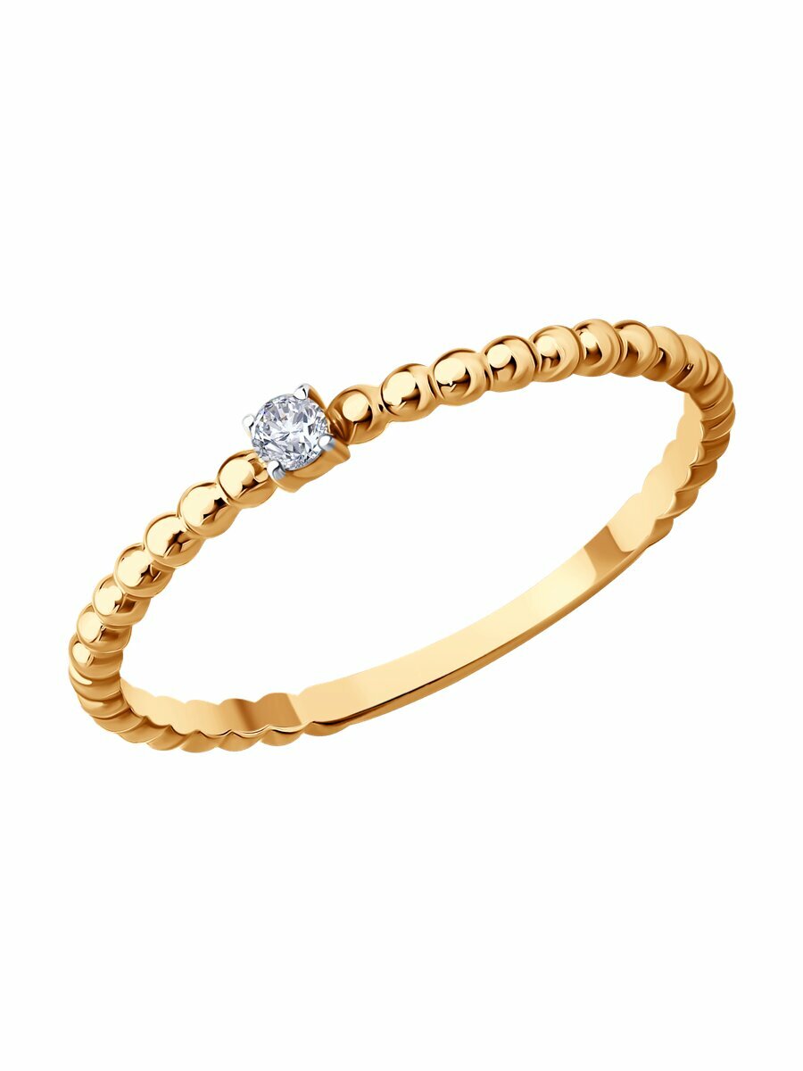 Кольцо Diamant, красное золото, 375 проба, фианит