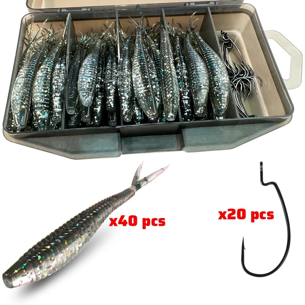 GOBAIT Набор мягких приманок 61 шт. Bionic Fish 7 см 5-1