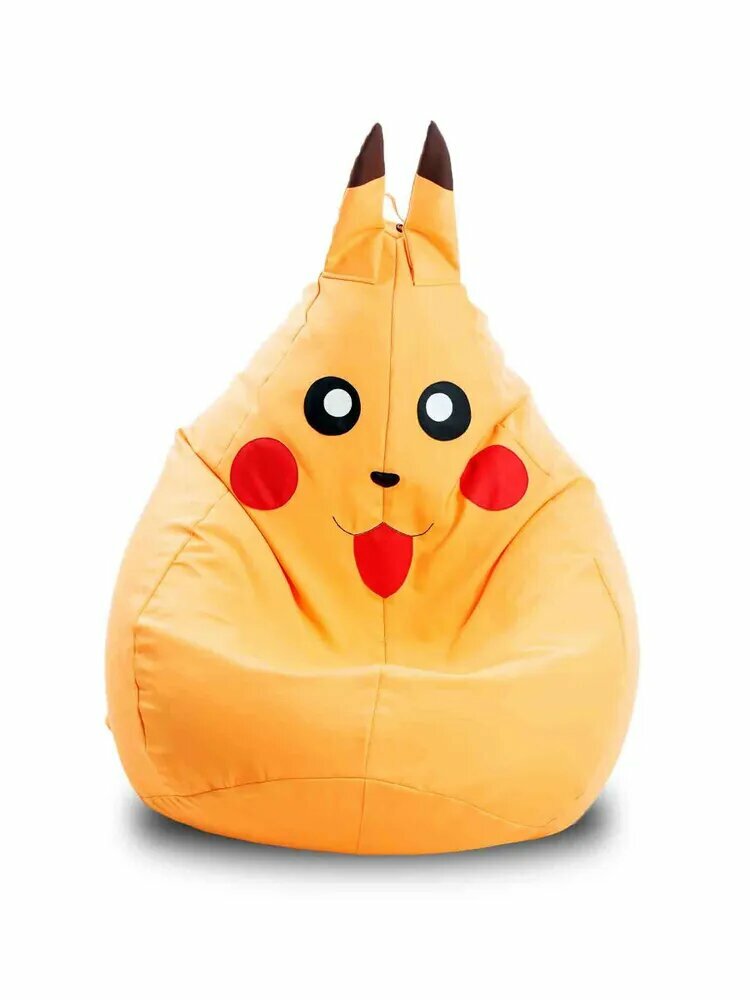 Бескаркасное кресло-игрушка Покемон Пикачу Велюр Kreslo-Igrushka сериал POKEMON GO персонаж Pikachu
