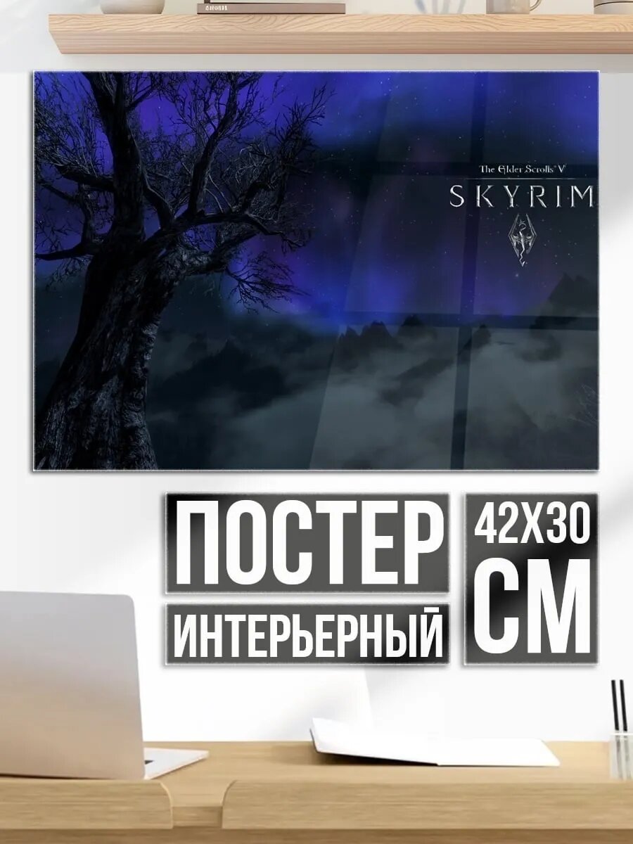 Плакат постер Логотип Skyrim