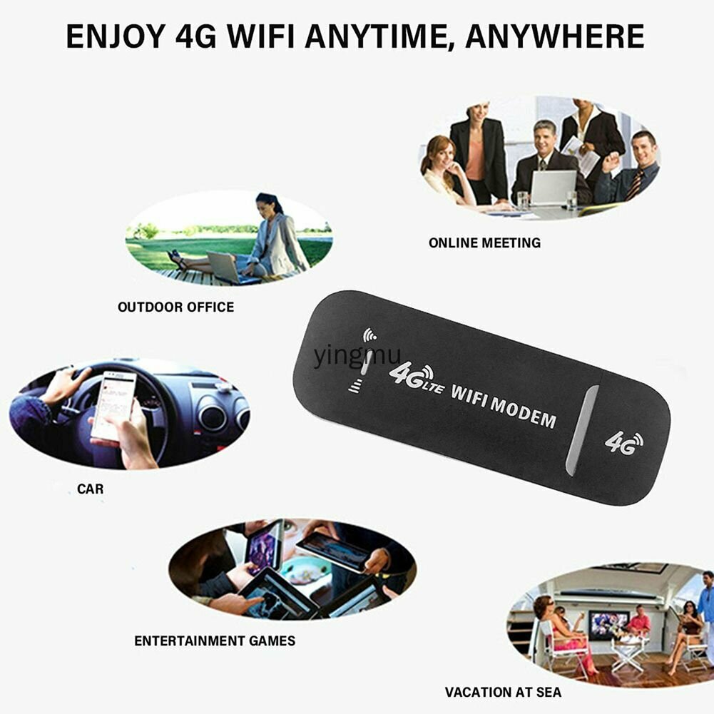 Модем 4G LTE USB, черный, с SIM-картой