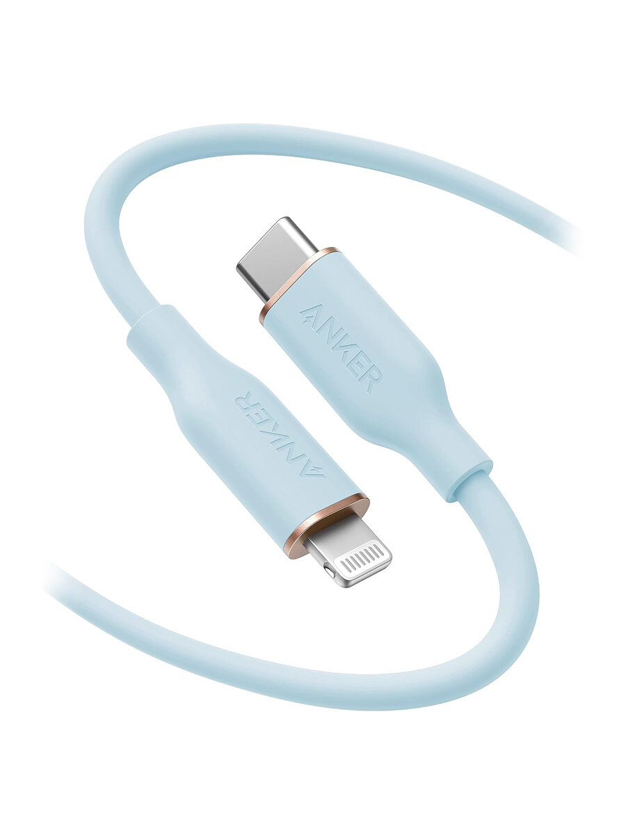 Anker PowerLine lll Flow USB-C to Lightning (A8663), голубой, кабель