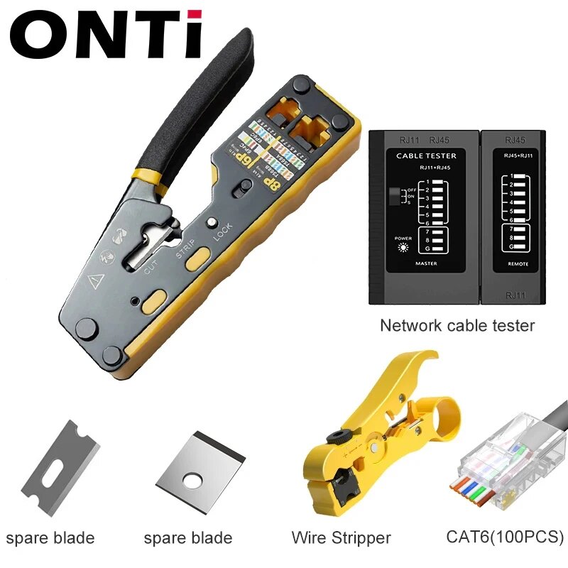 Обжимной инструмент ONTi для сетевых кабелей RJ45 SET.F