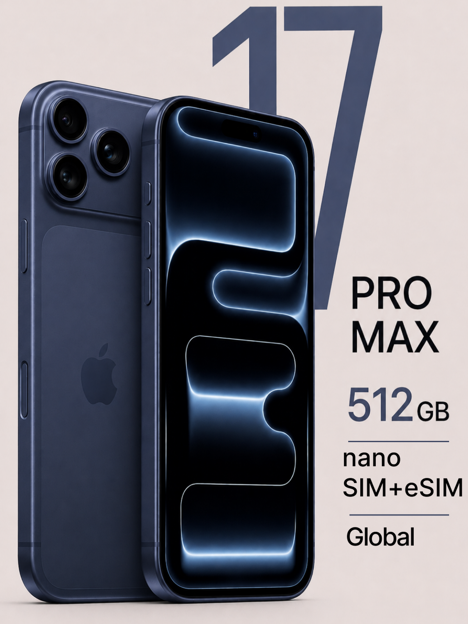 Смартфон Apple iPhone 17 Pro, 512Gb, Deep Blue (nano SIM+eSIM), без RuStore