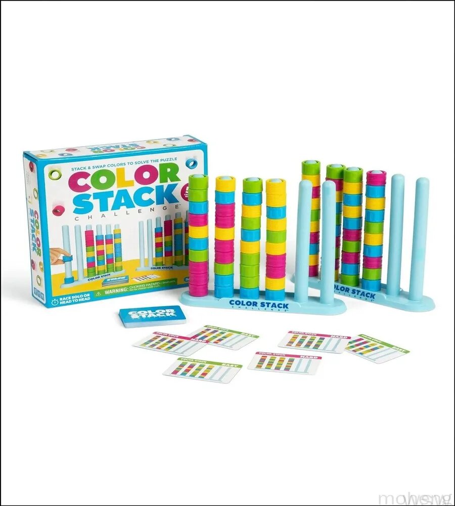 Играголоволомка Color Stack Challenge - гонка на 2 игрока с 50 карточками для семейного вечера