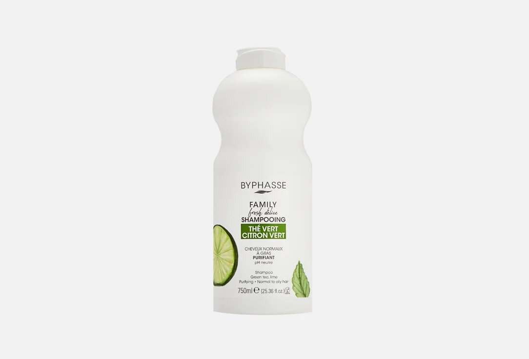 BYPHASSE green tea & lime Шампунь для жирных волос 750мл